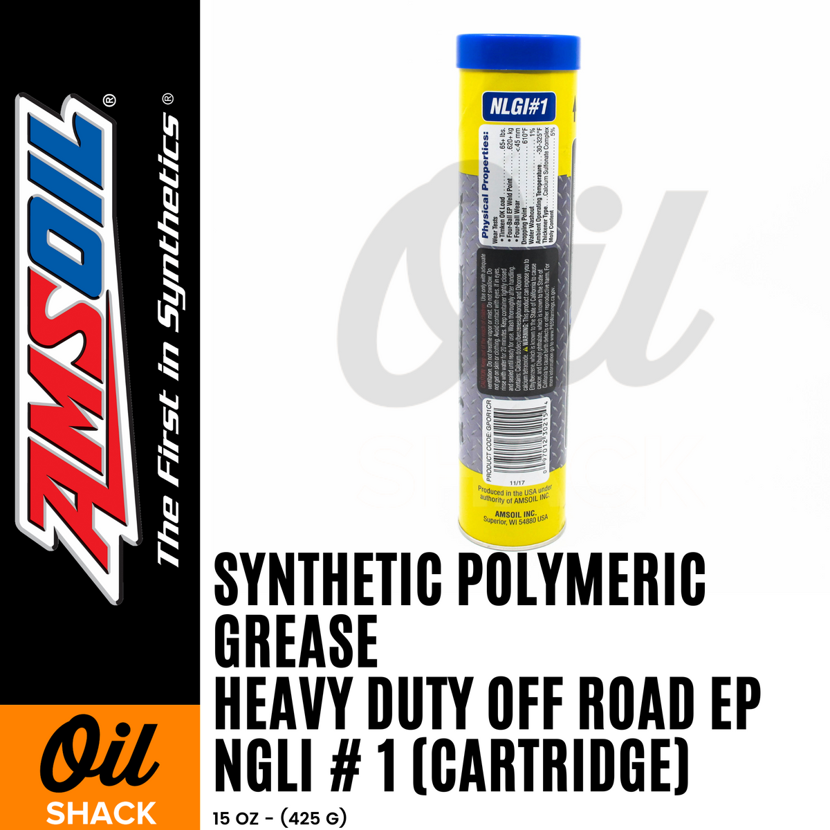 AMSOIL Polymeric Off-Road Grease NGLI #1 Synthetic (15oz Cartrdige ...