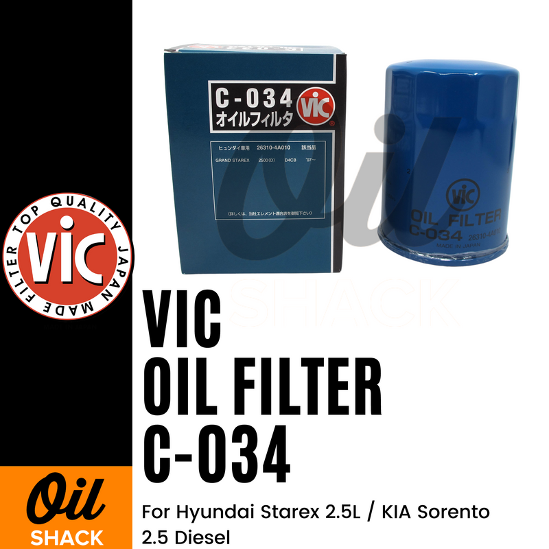 VIC C-034 OIL FILTER (For Hyundai Starex 2.5L / KIA Sorento 2.5 Diesel ...
