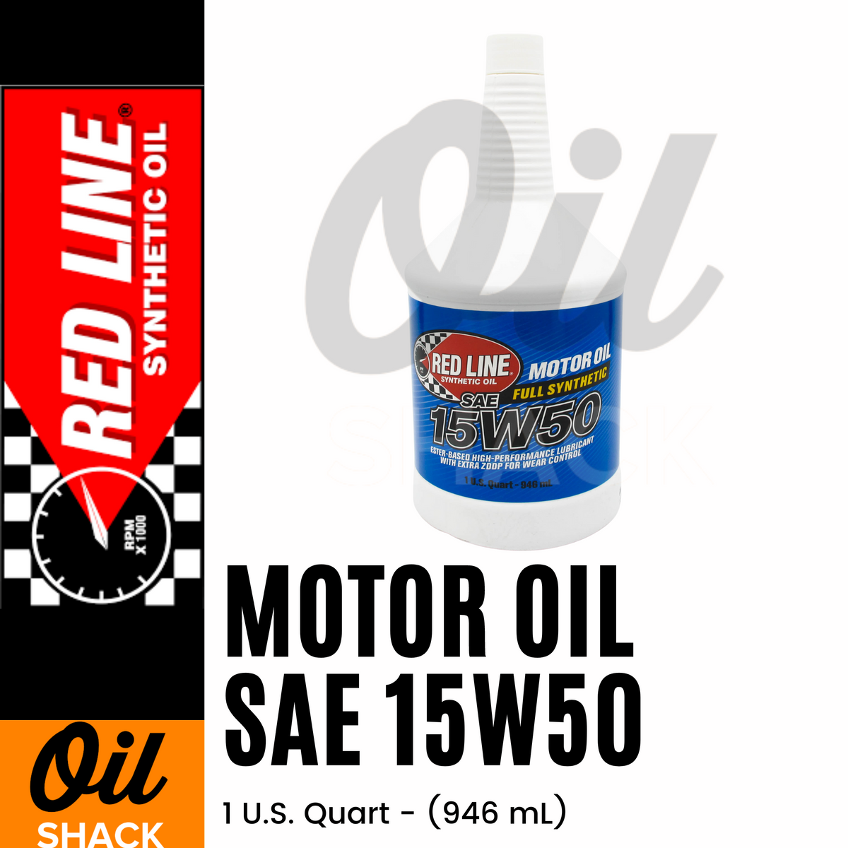 RED LINE 15W50 MOTOR OIL (1 QUART) – Oil Shack