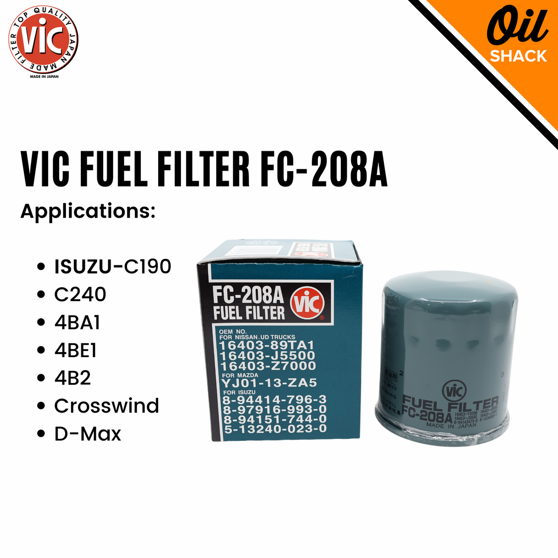 VIC FUEL FILTER FC-208A – Oil Shack